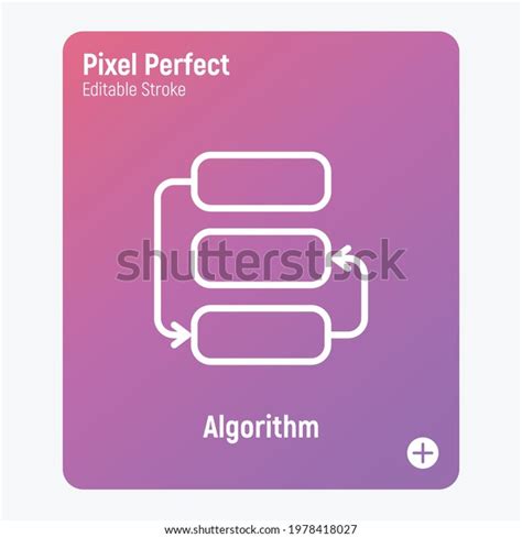 Algorithm Thin Line Icon Flowchart Organization Stock Vector Royalty Free 1978418027