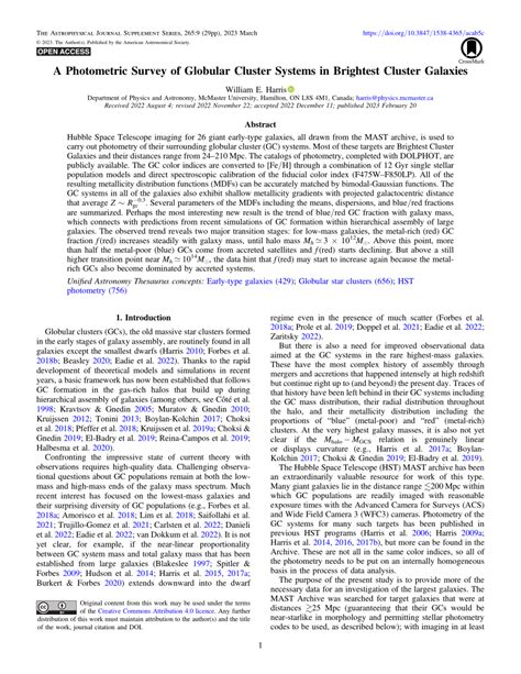 Pdf A Photometric Survey Of Globular Cluster Systems In Brightest Cluster Galaxies