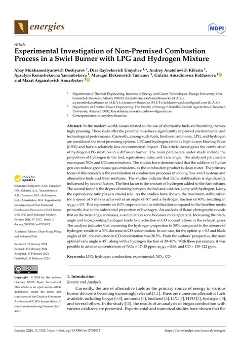 Pdf Experimental Investigation Of Non Premixed Combustion Process In