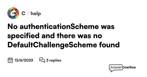 No Authenticationscheme Was Specified And There Was No