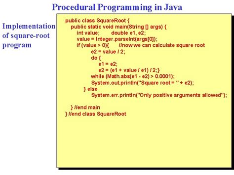 Procedural Programming In Java Procedural Programming In Java