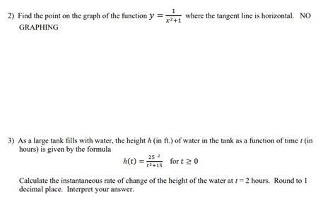 Solved Where The Tangent Line Is Horizontal NO Find Chegg Com