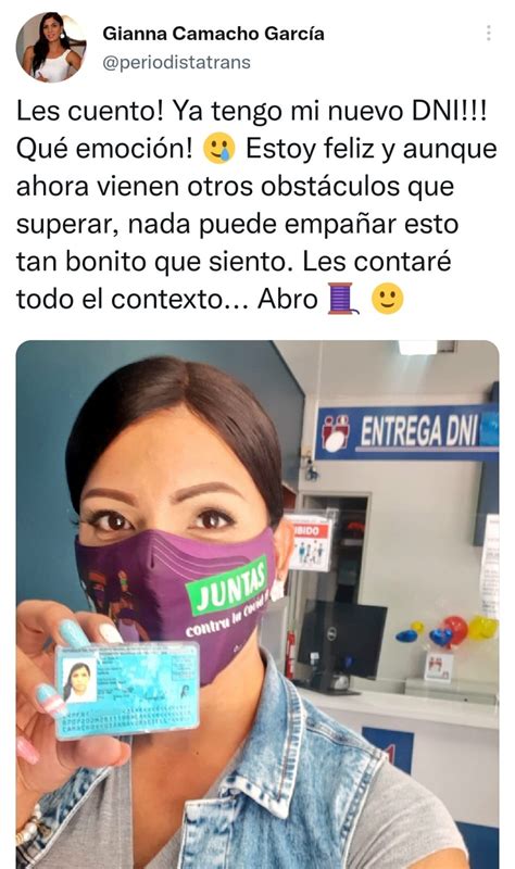 Activista Trans Gianna Camacho Celebra Que Tiene Dni Con Su Nombre “nada Puede Empañar Esto Tan
