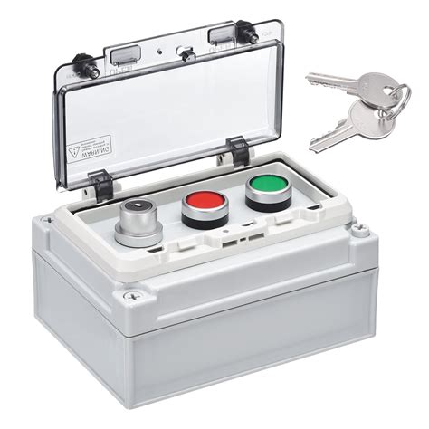 Uxcell IP Push Button Box ABS Green Button Lock Button Selector Switch Electrical