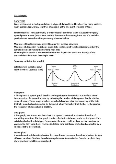 Data Analysis Lecture Notes 1 20 Data Analysis Data Types Cross