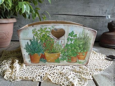 Купить Специи в горшочках Деревянный короб ОЛЬХА ящик Деревянный ящик цветы винтажный