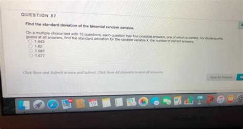solved question 57 find the standard deviation of the