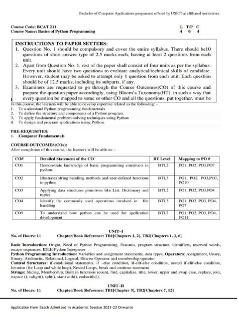 Bca 2nd Year 3rd Semester Basics Of Python Programming Pdf