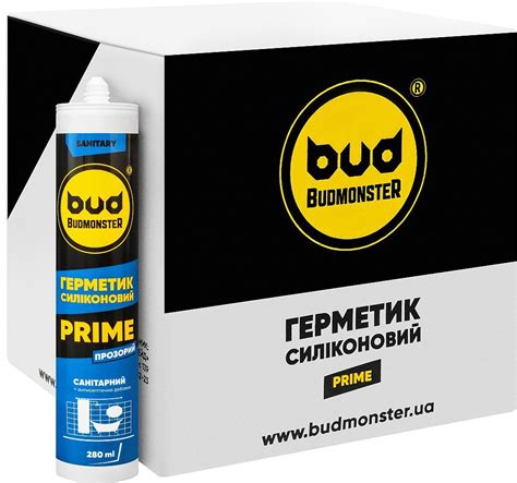 Силикон BudMonster санитарный, 280 мл прозрачный Аквилон Киев