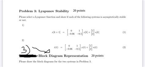 solved please select a lyapunov function and show if each of