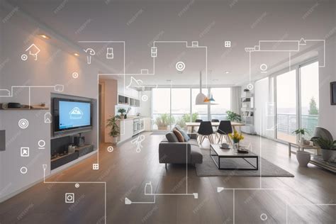 Premium Photo Smart Home Interface With Ar View Of Iot Objects Interior