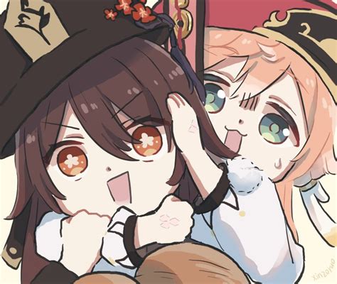 Xinzoruo Hu Tao Genshin Impact Yanfei Genshin Impact Genshin Impact Highres 3 Brown