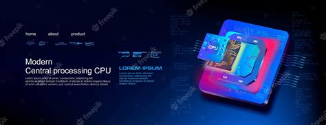 Premium Vector Modern Cpu Processor Quantum Microchip Computer