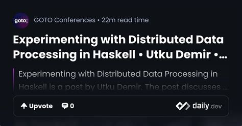 experimenting with distributed data processing in haskell utku demir yow 2019 r haskell