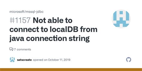 Not Able To Connect To Localdb From Java Connection String · Issue 1157 · Microsoftmssql Jdbc