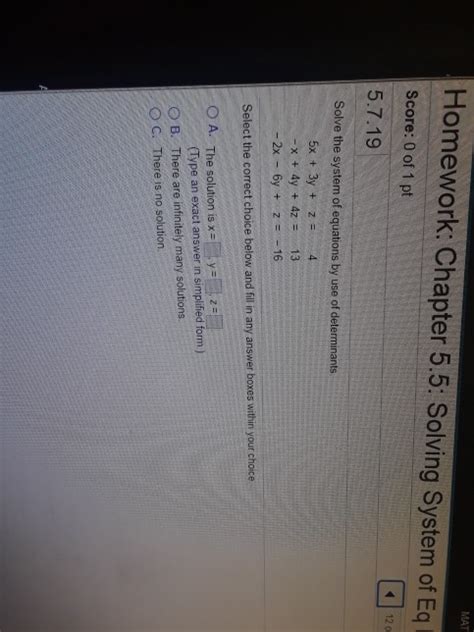 Solved Homework Chapter Solving System Of Eq MAT Chegg Com