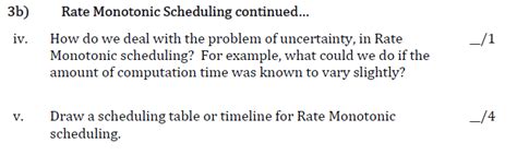 B Rate Monotonic Scheduling We Use The Following Chegg