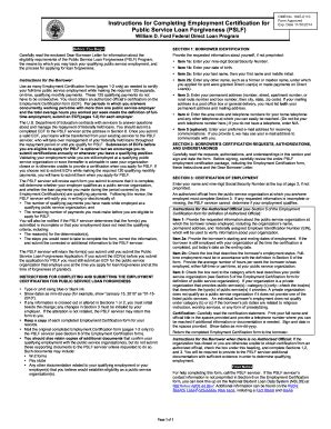 ED Instructions For Completing Employment Certification For Public Service Loan Forgiveness