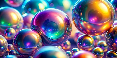 Abstract Background With Vibrant Iridescent Orbs And Soft Gradient Stock Illustration