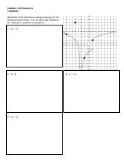 HW Continuity Docx Calculus Homework Continuity Determine If The Function Is