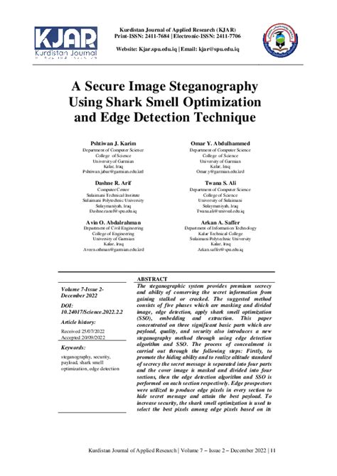 Pdf A Secure Image Steganography Using Shark Smell Optimization And Edge Detection Technique