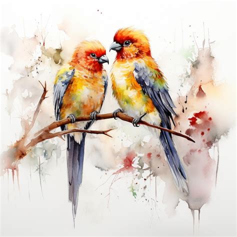 Premium Ai Image Cute Love Birds