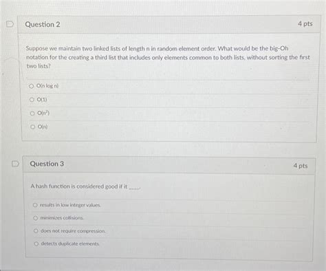 solved d question 2 4 pts suppose we maintain two linked