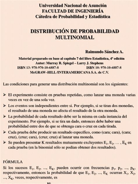Distribución Multinomial Pdf Probabilidad Science
