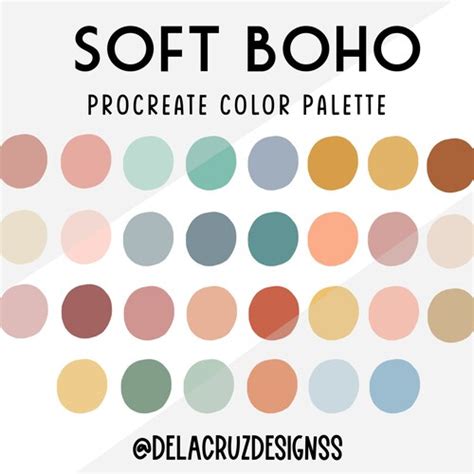 Boho Muted Procreate Color Palette Ipad Procreate Etsy