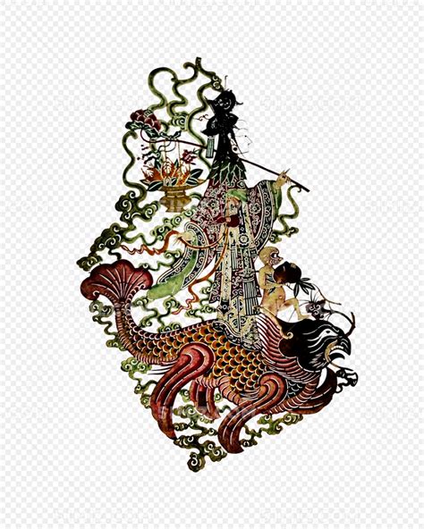 清代陕西皮影何仙姑图片素材免费下载 觅知网