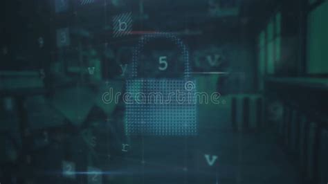 Animation Of Cyber Security Warning Text And Padlock Over Office Stock Footage Video Of