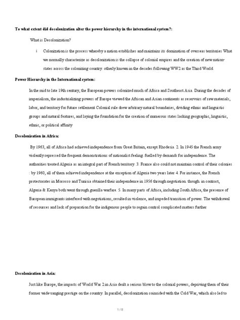 Decolonization Pdf Decolonization Cold War