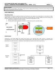 Lab6 Pdf LECTURE NOTES AND LAB HANDOUTS OBJECT OREINTED PROGRAMMING ITEC SENG 321 WEEK 6