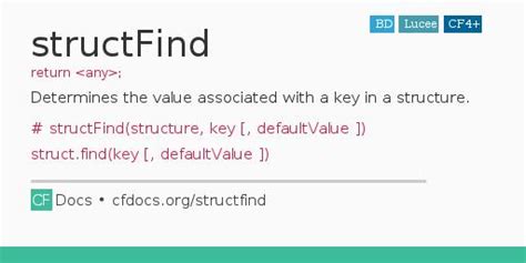 structfind code examples and cfml documentation