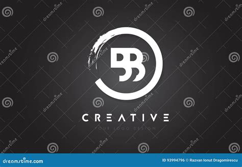 Bb Circular Letter Logo With Circle Brush Design And Black Background