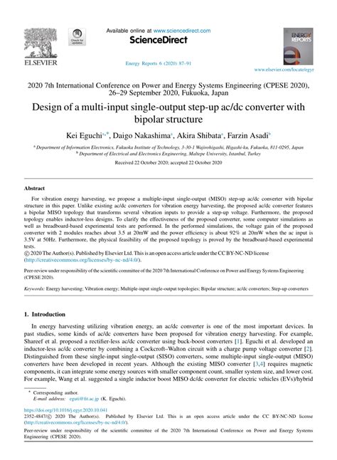 Pdf Design Of A Multi Input Single Output Step Up Ac Dc Converter With Bipolar Structure