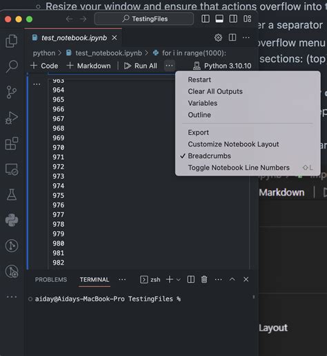 Test Notebook Toolbar Rewrite · Issue 186261 · Microsoftvscode · Github