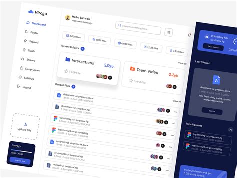 Cloud Storage Management Dashboard Design By Samson Adedeji On Dribbble