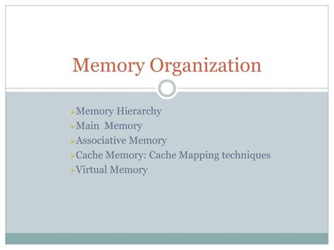Associative Memory In Computer Architecture Pptx