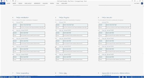 Microsoft Word Faq Template Sample Templates Free Word Template