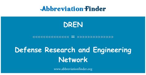 Dren Stands For Defense Research And Engineering Network Abbreviation