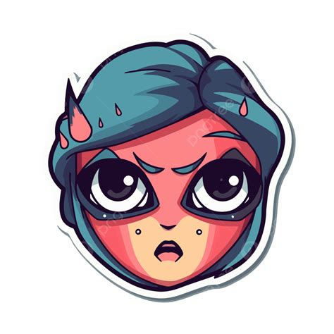 파란 머리와 얼굴 클립 아트와 만화 스타일 캐릭터 스티커 벡터 고립 된 만화 마스크 얼굴 스티커 디자인 상표 Png 일러스트 및 벡터 에 대한 무료 다운로드 Pngtree