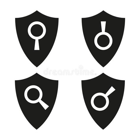 Shield Key Icon Security Lock Symbol Black Shield Shapes Vector