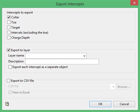 Vulcan Drill And Blast Analysis And Reporting Export Intercepts