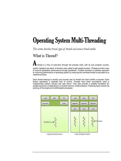 Overview Of Multithreading Models Pdf Thread Computing Process