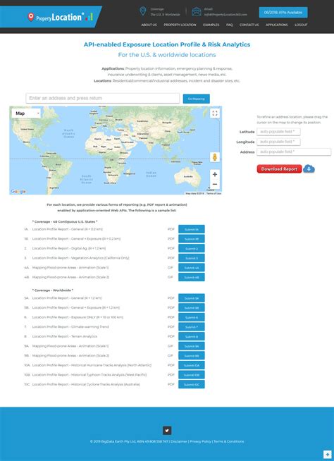 API Enabled Address Level Location Profile Report