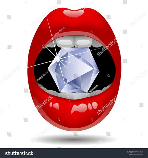 Female Sexy Gloss Red Lips Sparkling Stock Vector Royalty Free 1777267571 Shutterstock