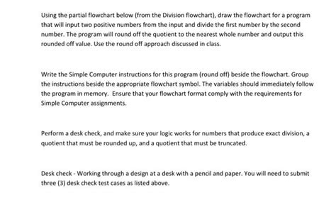 Solved Using The Partial Flowchart Below From The Division