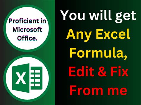 any excel formula create edit and fix with data entry upwork