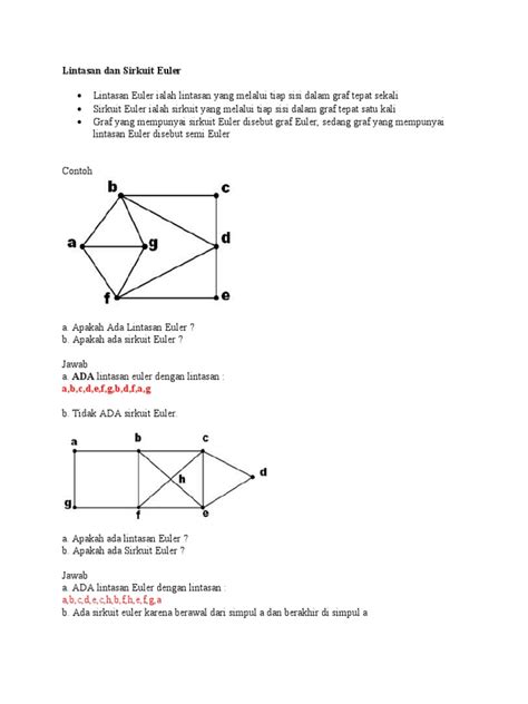 Lintasan Dan Sirkuit Euler Pdf Metode And Bahan Ajar